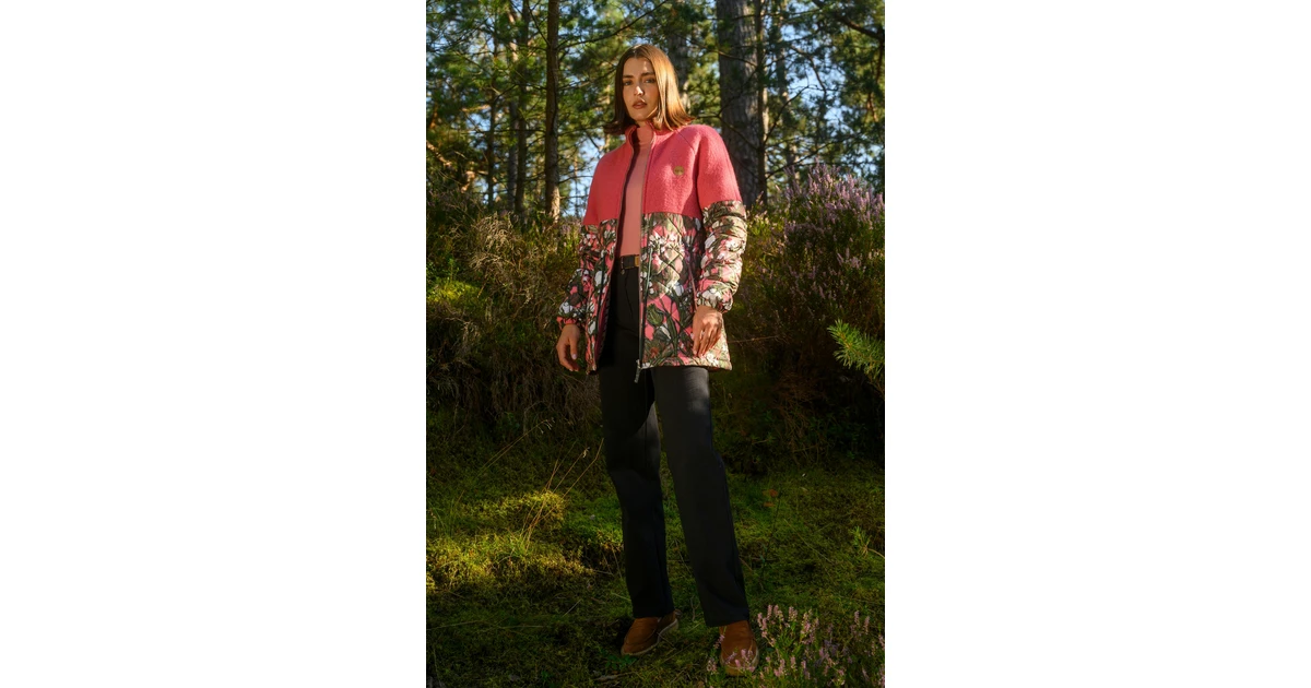 Women's winter jacket wool Frida Pink Fusion - Nessi Sportswear