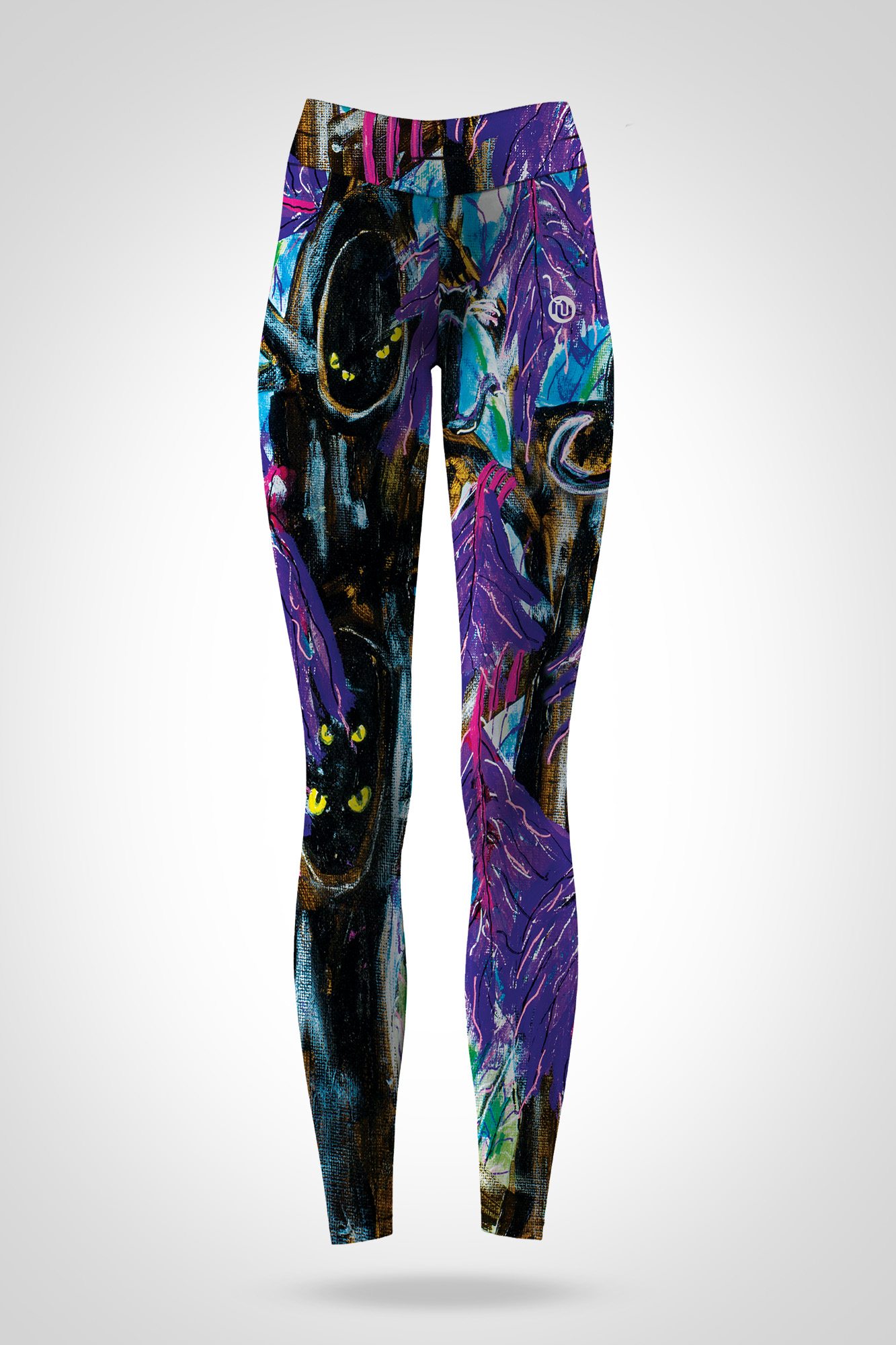 Preorder Leggings petite with waistband Pro Catty Night - Nessi Sportswear