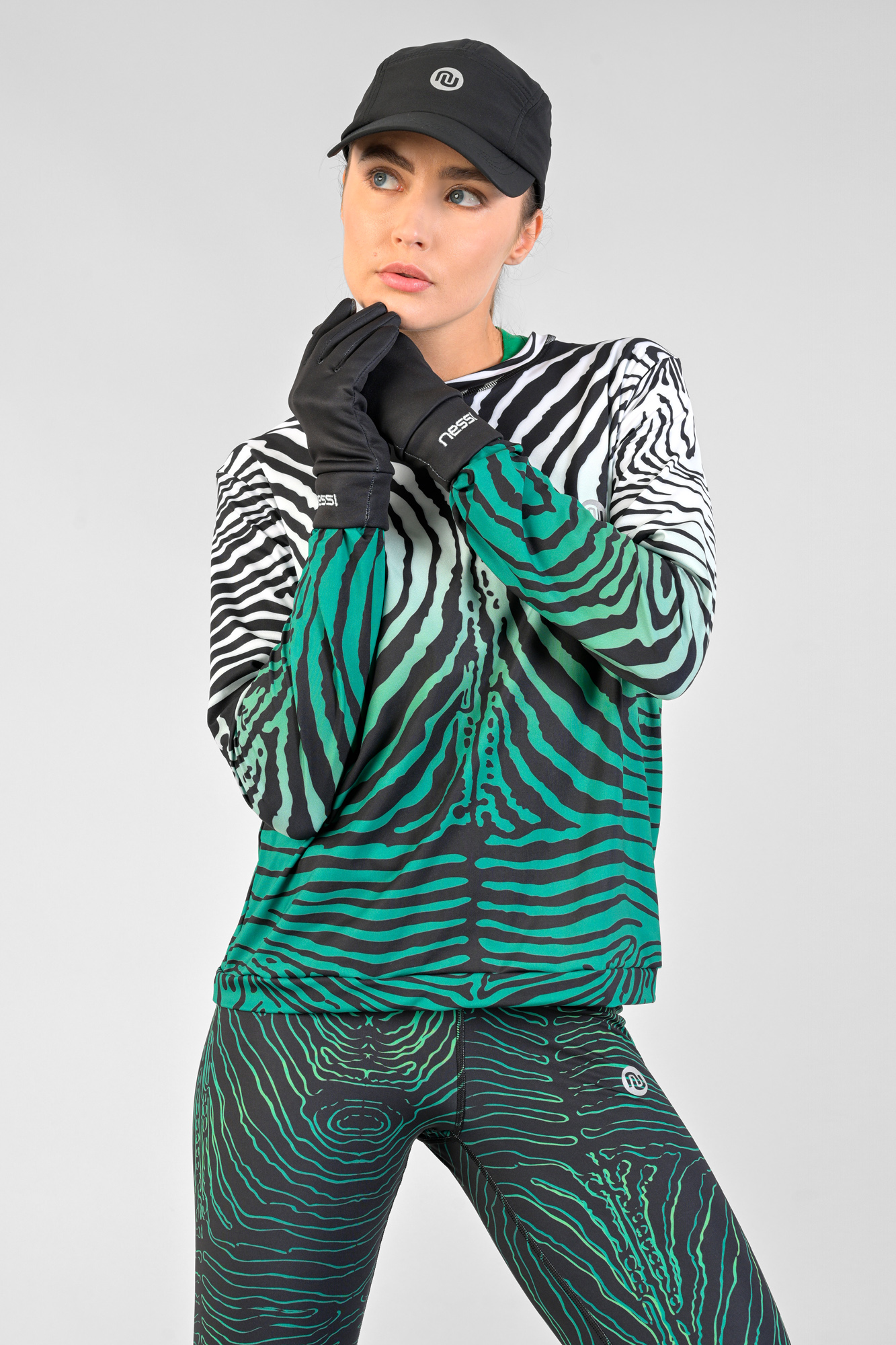 Basic sweatshirt Zebra Ombre Green - Nessi Sportswear
