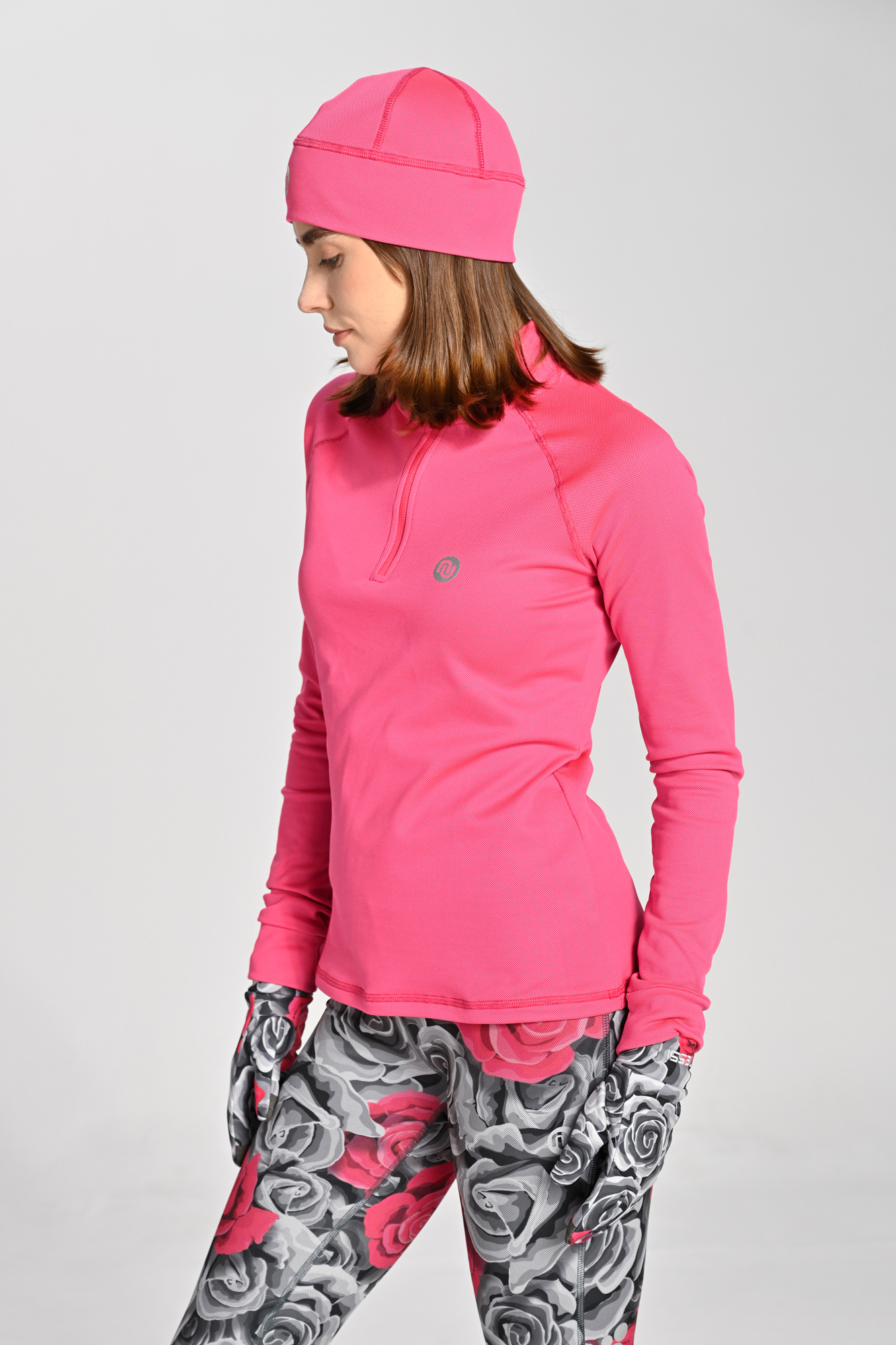 Insulated blouse with stand-up collar Zip GloPink - Nessi Sportswear