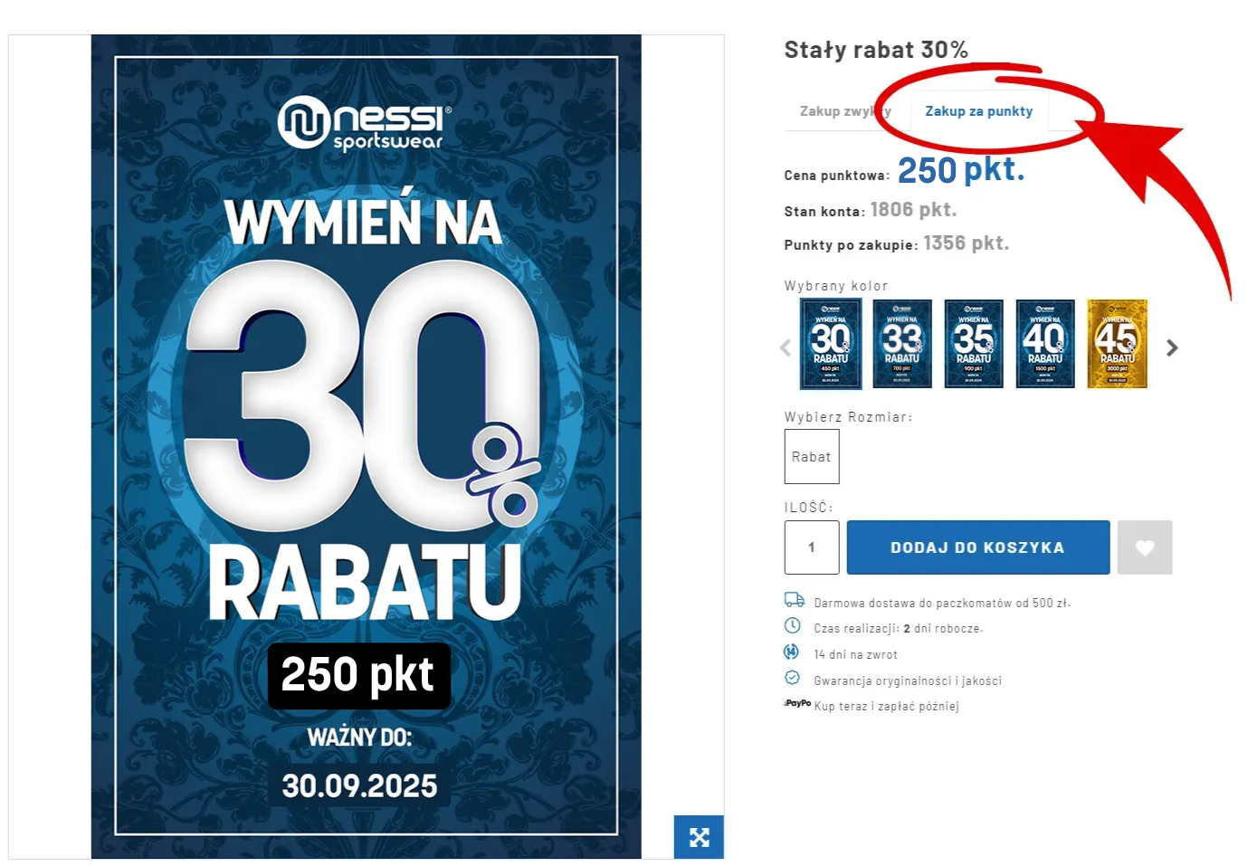 Rabat za punkty SS2025